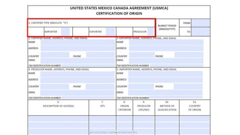 USMCA Certificate of Origin - Sample USMCA Form & Expert Guidance
