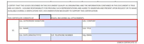 USMCA Certificate of Origin - Sample USMCA Form & Expert Guidance